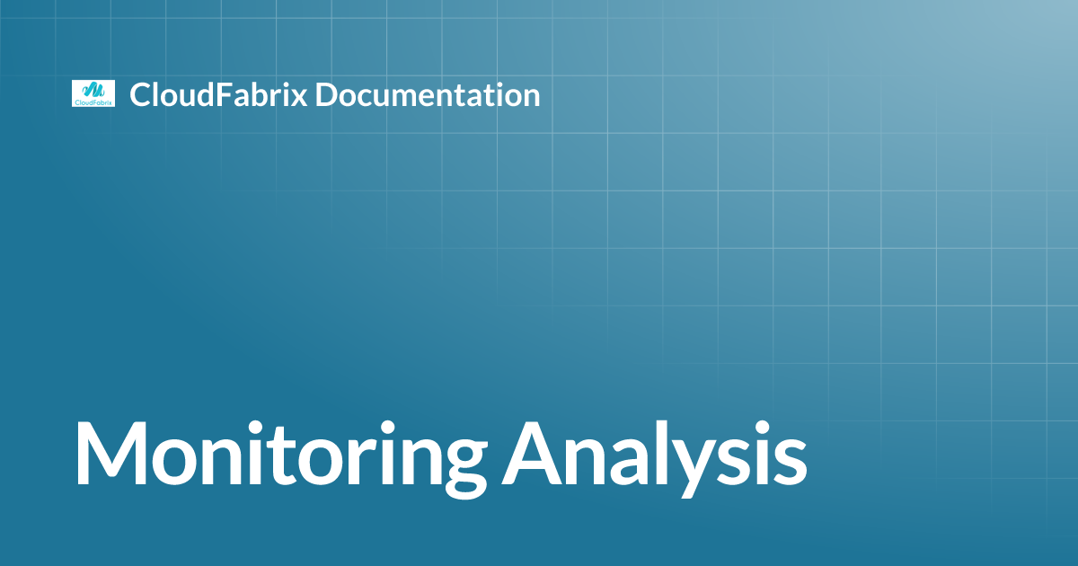 Monitoring Analysis | CloudFabrix Documentation