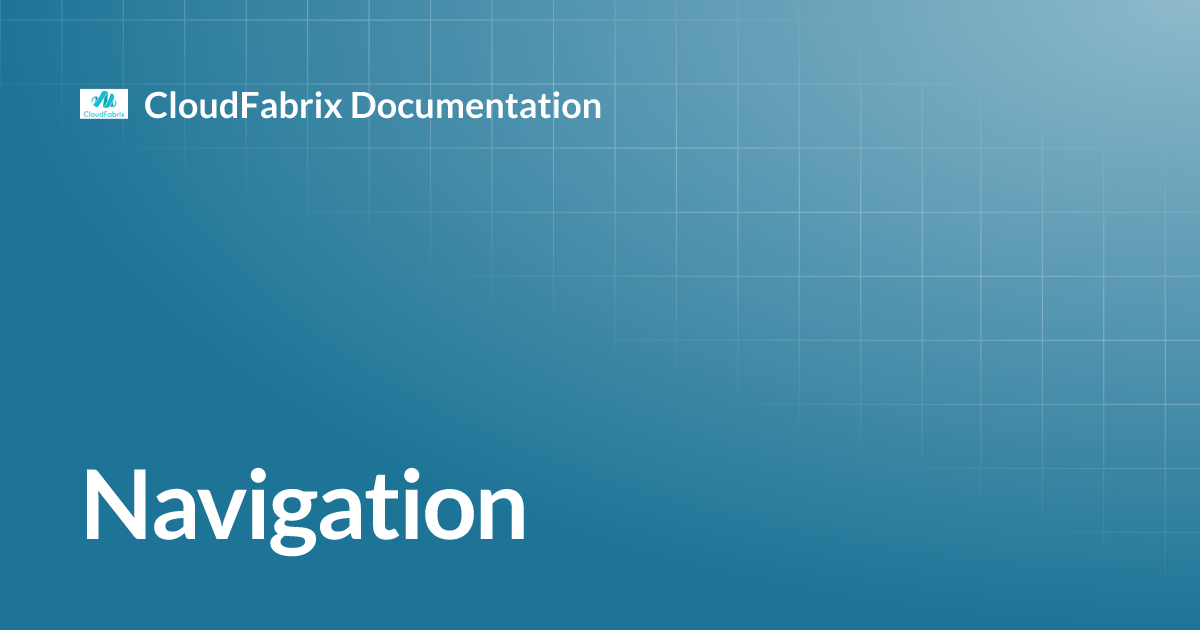 Navigation | CloudFabrix Documentation