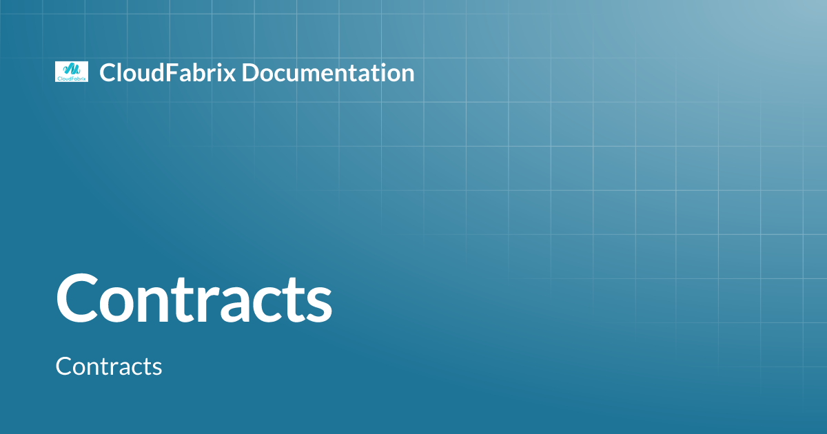 Contracts | CloudFabrix Documentation